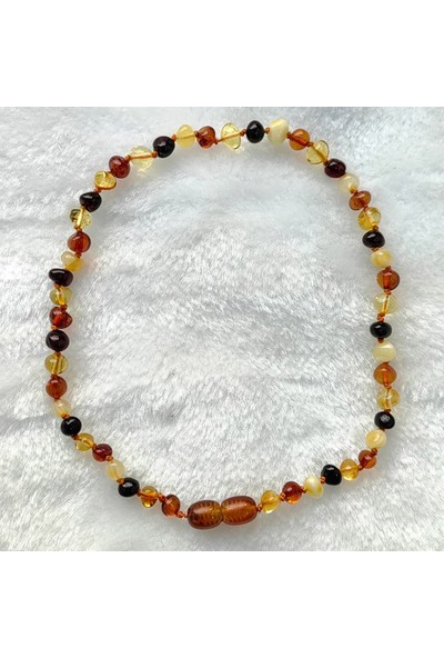 Welta Kehribar Doğal Multicolor Bebek Diş Kolyesi