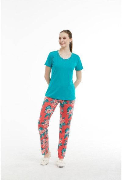 Baykar Kadın Yazlık Pijama Takımı Tropical 9933 Benetton Yeşil Baykar Kadın Yazlık Pijama Takımı Tropical 9933 Benetton Yeşil