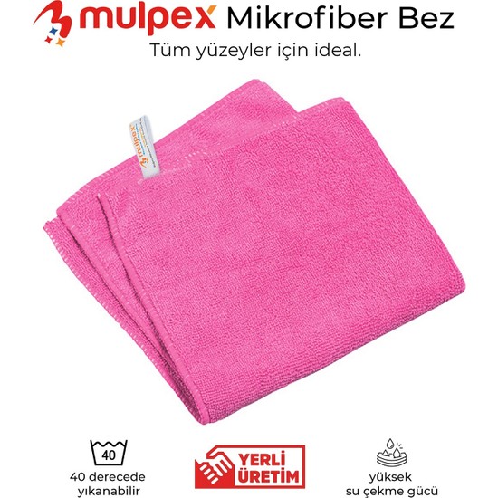 Mulpex Mikrofiber Genel Temizlik Bezi Pembe 40 x 40 cm 5'li Fiyatı