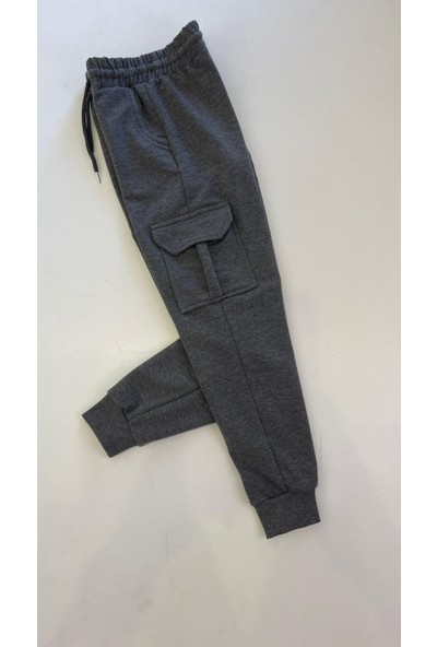 Poyraz Unisex Kargo Cepli Okula Uygun Eşofman Altı Kalıp Küçük