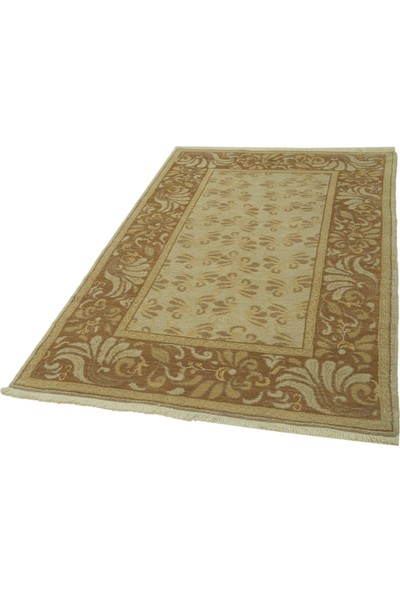Bespoky Tebriz Bej Klasik Yün Pamuk El Dokuma Alan Halısı