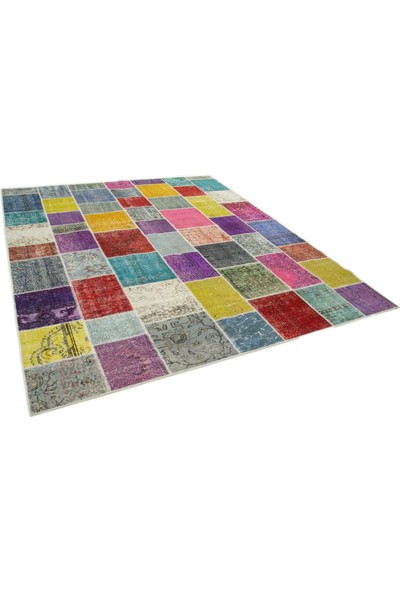 Bespoky Kırk Yama Mavi Patchwork Pamuk Yün El Dokuma Alan Halısı Bespoky Kırk Yama Mavi Patchwork Pamuk Yün El Dokuma Alan Halısı