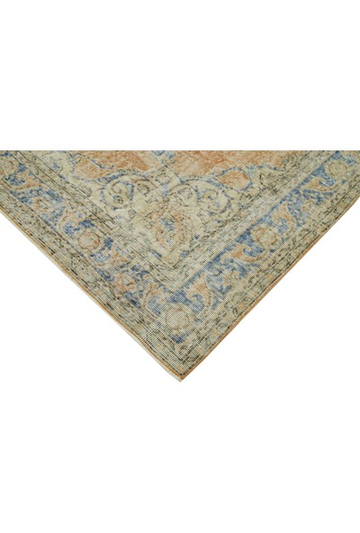 Bespoky Vintage Bej Eskitme Yün Pamuk El Dokuma Alan Halısı Bespoky Vintage Bej Eskitme Yün Pamuk El Dokuma Alan Halısı