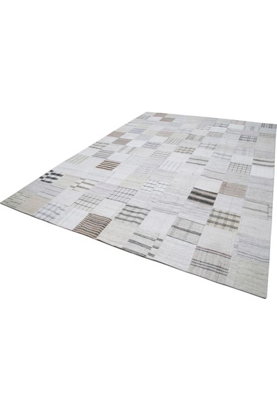 Bespoky Kırk Yama Bej Patchwork Pamuk Yün El Dokuma Alan Halısı Bespoky Kırk Yama Bej Patchwork Pamuk Yün El Dokuma Alan Halısı