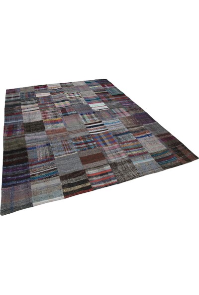 Bespoky Kırk Yama Gri Patchwork Pamuk Yün El Dokuma Alan Halısı Bespoky Kırk Yama Gri Patchwork Pamuk Yün El Dokuma Alan Halısı