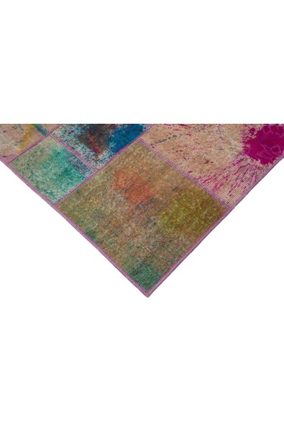 Bespoky Kırk Yama Mavi Patchwork Pamuk Yün El Dokuma Alan Halısı Bespoky Kırk Yama Mavi Patchwork Pamuk Yün El Dokuma Alan Halısı