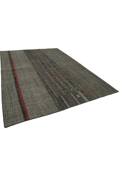 Bespoky Striped Kilim Gri Çizgili Keçi Tüyü El Dokuma Alan Halısı Bespoky Striped Kilim Gri Çizgili Keçi Tüyü El Dokuma Alan Halısı