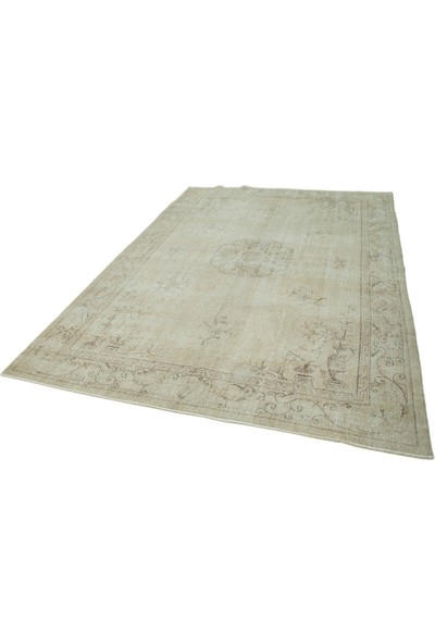 Bespoky Vintage Bej Eskitme Pamuk Yün El Dokuma Alan Halısı Bespoky Vintage Bej Eskitme Pamuk Yün El Dokuma Alan Halısı