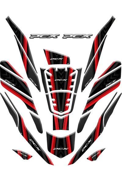 Honda Pcx 2021 Uyumlu Tank Pad Set 002 Honda Pcx 2021 Uyumlu Tank Pad Set 002