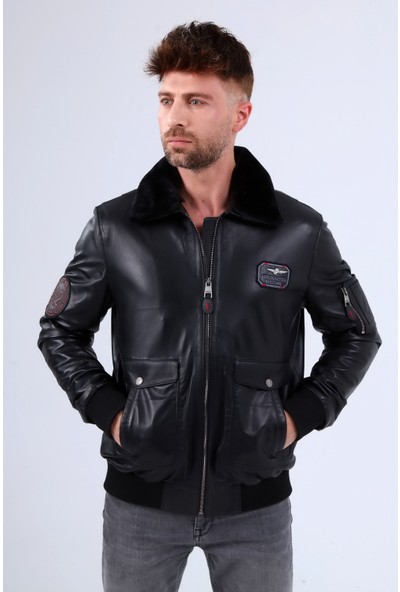 CE-YIL Erkek Deri Pilot Mont