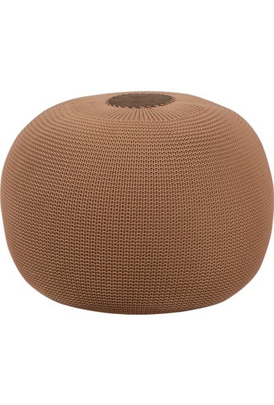 Ems Casa El Yapımı Yayvan Örgü Puf Tarçın