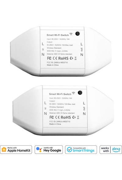 Meross Wi-Fi Apple Homekit Google Assistant ve Alexa Uyumlu Iki Adet Akıllı Anahtar SETI-MSS710-2 Meross Wi-Fi Apple Homekit Google Assistant ve Alexa Uyumlu Iki Adet Akıllı Anahtar SETI-MSS710-2