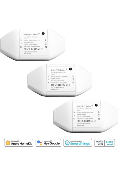 Meross Wi-Fi Uzaktan Kontrollü Üç Adet Akıllı Anahtar Seti Meross Wi-Fi Uzaktan Kontrollü Üç Adet Akıllı Anahtar Seti