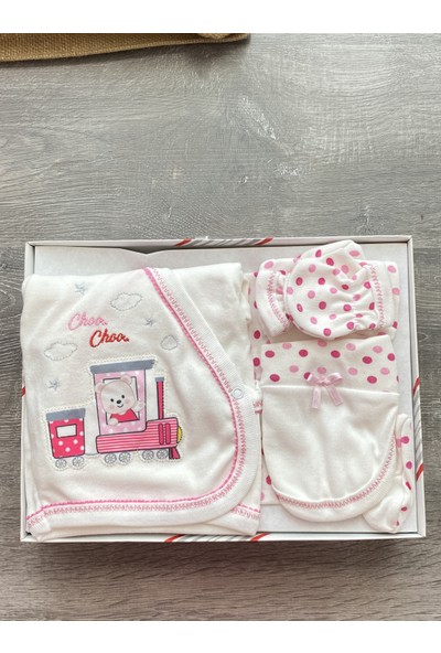 Hastane Çıkış Takımı 5li Puantiyeli Pembe Hastane Çıkış Takımı 5li Puantiyeli Pembe