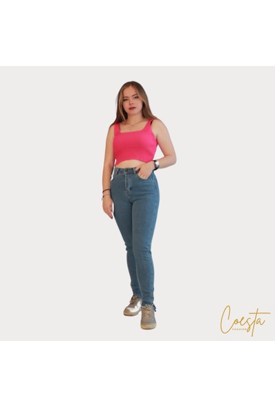 Kasey Skinny Jeans Paçası Yırtmaçlı Kadın Kot Pantolon