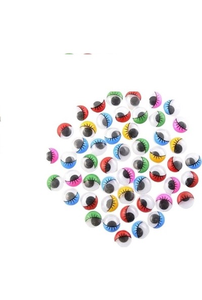 Oynar Göz Renklli Kirpikli 15 mm Orta Boy 48 Li Paket