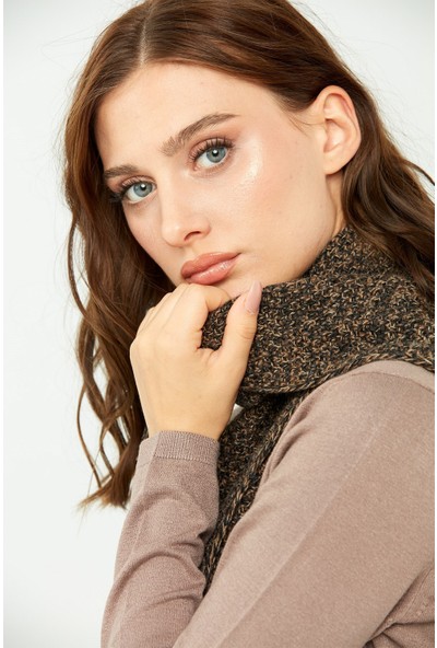 Desen Triko Kadın Kenarı Tığlamalı Püsküllü Yün Kaşkol M.kahve Desen Triko Kadın Kenarı Tığlamalı Püsküllü Yün Kaşkol M.kahve