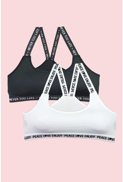 Royaleks 2 Adet Çapraz Kalın Askılı Kadın Sporcu Büstiyer Siyah Beyaz Royaleks 2 Adet Çapraz Kalın Askılı Kadın Sporcu Büstiyer Siyah Beyaz