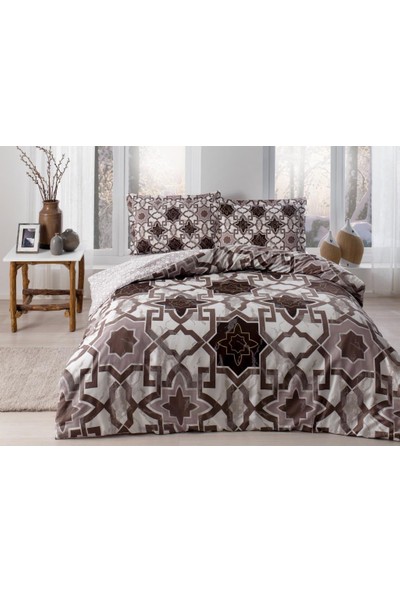 Taç Pamuk Saten Nevresim Takımı Loretto Kahve Çift Kişilik Taç Pamuk Saten Nevresim Takımı Loretto Kahve Çift Kişilik