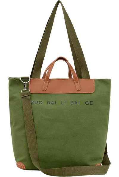 Btm Kadın Kanvas Omuz Çantası - Yeşil (Yurt Dışından)