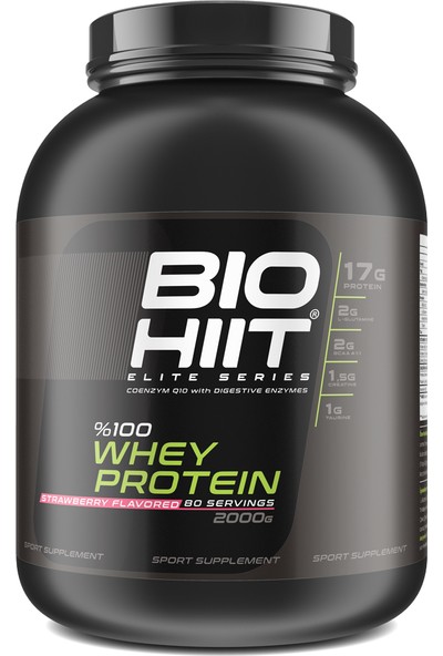 Biohiit Whey Protein Tozu 2000 gr 80 Servis - Çilek Aromalı
