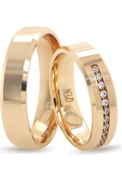 Qen El Işi Klasik Yarım Tur Altın Kadın Alyans 21