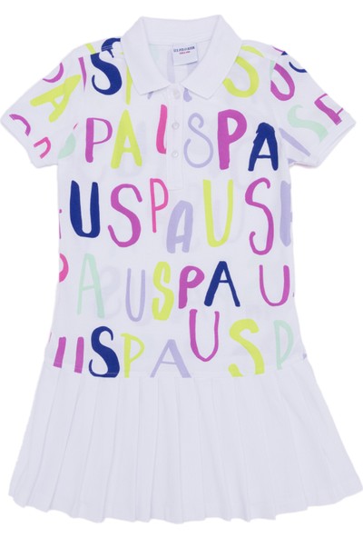 U.S. Polo Assn. Kız Çocuk Beyaz Örme Elbise 50246772-VR013