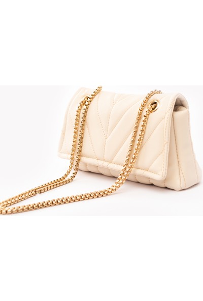 Kadın Omuz Çantası Krem Renk Çanta