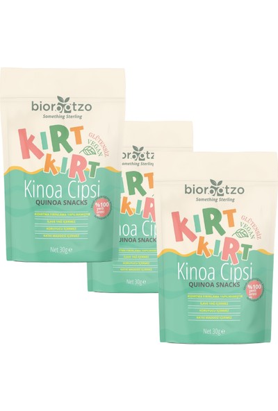 Biorootzo 3 Adet Kırt Kırt Glütensiz Vegan Kinoa Cipsi 30 gr Biorootzo 3 Adet Kırt Kırt Glütensiz Vegan Kinoa Cipsi 30 gr