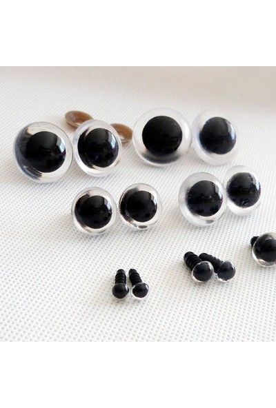 Bimotif Amigurumi Göz, Şeffaf 10 mm (20 Adet)