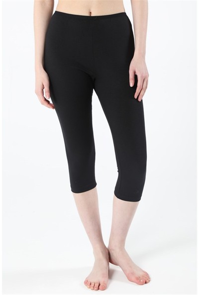 Baykar Kadın Düz Tayt 8903 Siyah