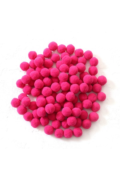 Bimotif Peluş Ponpon, 2.2 cm 100 Adet Koyu Pembe