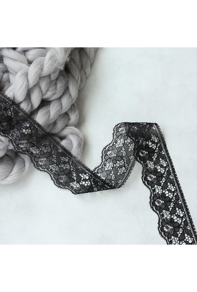 Bimotif Siyah Dantel Şerit, 65 mm 10 Metre Bimotif Siyah Dantel Şerit, 65 mm 10 Metre