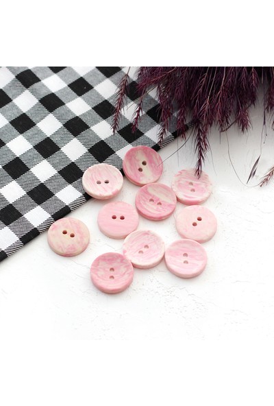 Bimotif Hareli Düğme, Pembe 10 Adet 26 mm Bimotif Hareli Düğme, Pembe 10 Adet 26 mm