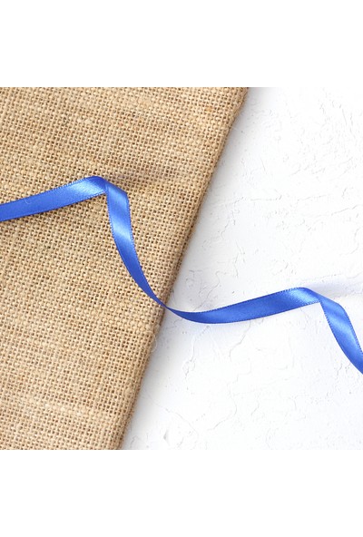 Bimotif Saks Mavi Saten Kurdele, 10 Metre 10 mm Bimotif Saks Mavi Saten Kurdele, 10 Metre 10 mm