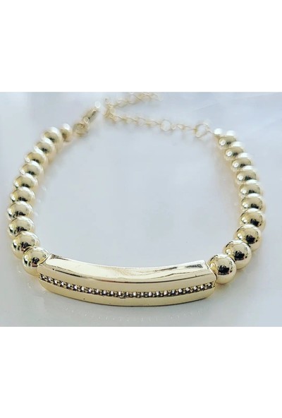 Vanessa Jewelry Accessories Zirkon Taş Detaylı Künye Boncuk Bileklik Vanessa Jewelry Accessories Zirkon Taş Detaylı Künye Boncuk Bileklik