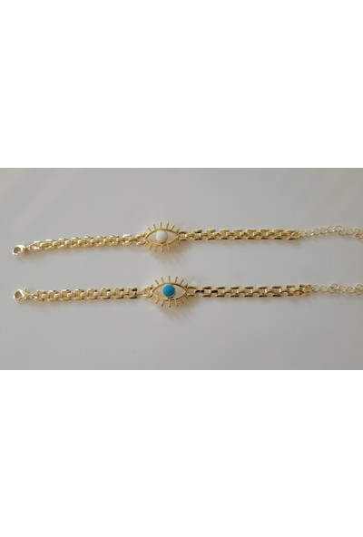 Vanessa Jewelry Accessories Beyaz Göz Detaylı Nazar Bileklik Vanessa Jewelry Accessories Beyaz Göz Detaylı Nazar Bileklik