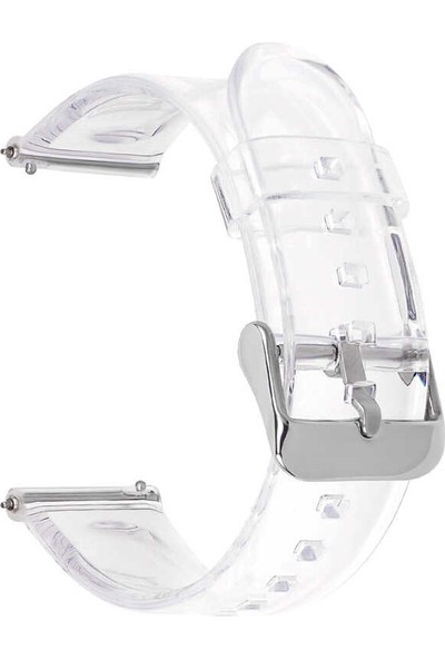 Case Street Casestreet Amazfit Gtr 2 Sport Kordon Metal Tokalı Şeffaf Silikon Krd 13 Şeffaf