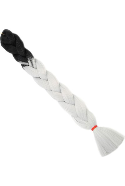 Afrika Örgüsü Rasta ve Box Braid Için Sentetik Saç 165 Gram - Siyah/açık Gri Ombreli Afrika Örgüsü Rasta ve Box Braid Için Sentetik Saç 165 Gram - Siyah/açık Gri Ombreli