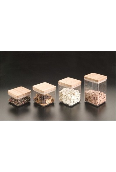 Metaltex Bambu Kapaklı Akrilik Saklama Kabı 1,7 L