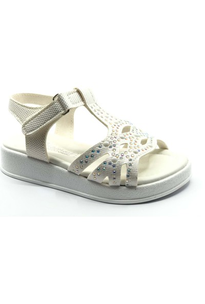 Kocamanlar Iremsu Kız Çocuk Pullu Taşlı Sandalet Çocuk Ayakkabı
