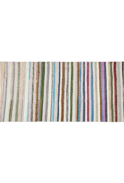 Bespoky Girit Bej Çizgili El Dokuma Alan Halısı