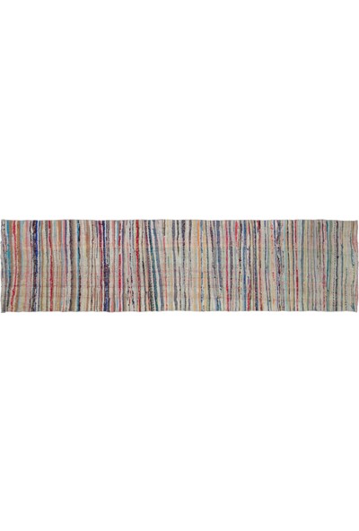 Bespoky Girit Bej Çizgili El Dokuma Alan Halısı