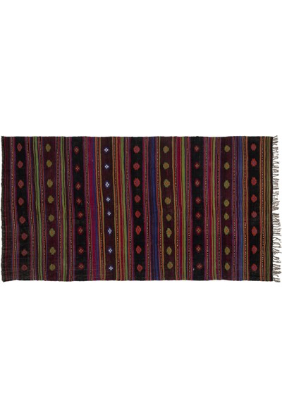 Bespoky Girit Bej Çizgili El Dokuma Alan Halısı