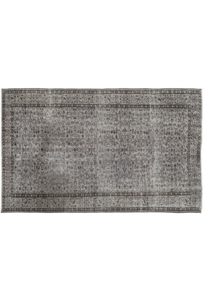 Bespoky Atina Gri Eskitme El Dokuma Alan Halısı