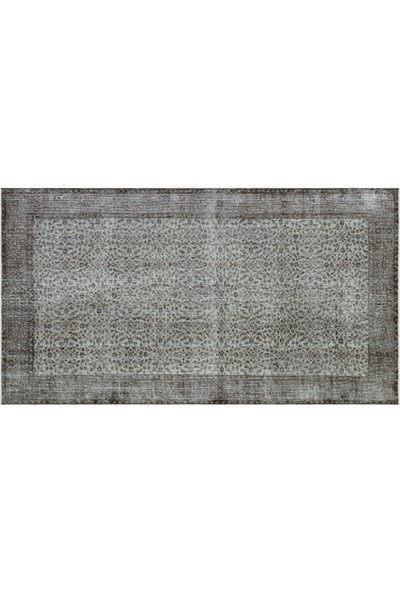 Bespoky Atina Gri Eskitme El Dokuma Alan Halısı