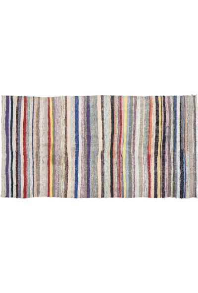 Bespoky Girit Bej Çizgili El Dokuma Alan Halısı
