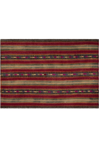 Bespoky Girit Bej Çizgili El Dokuma Alan Halısı