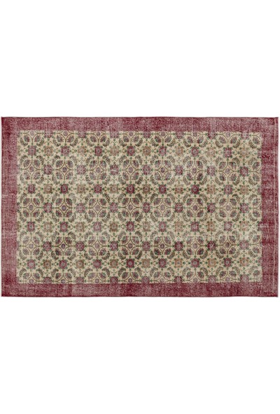 Bespoky Atina Krem Eskitme El Dokuma Alan Halısı