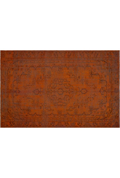 Bespoky Atina Turuncu Eskitme El Dokuma Alan Halısı